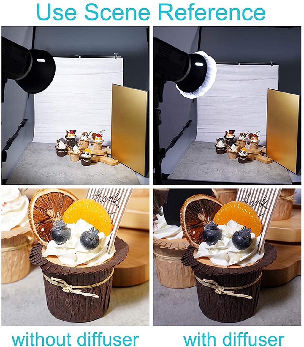 2 Pack Photography Soft White Diffuser Cloth 18-28cm Adjustable for ...