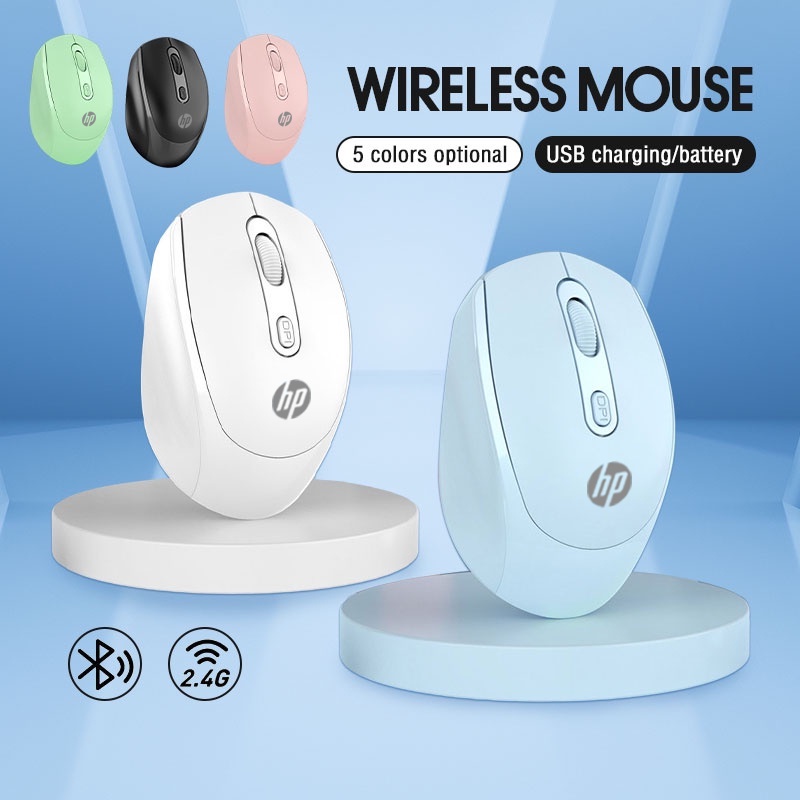 HP 2.4G Bluetooth Wireless Silent Mouse Anti-slip Grille Roller 1600DPI ...