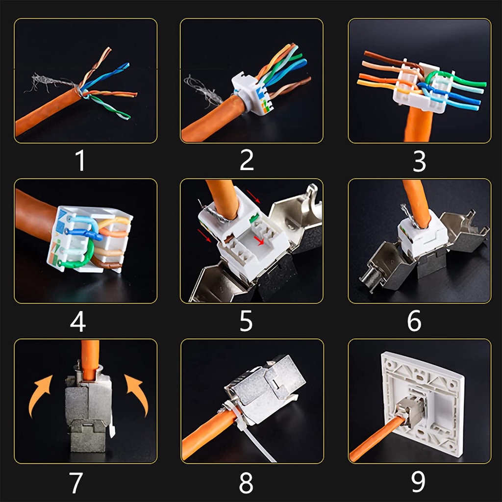 ZoeRax Shielded CAT8 Cat7 Cat6a Keystone Jack RJ45 Tool-Less Type Zinc ...