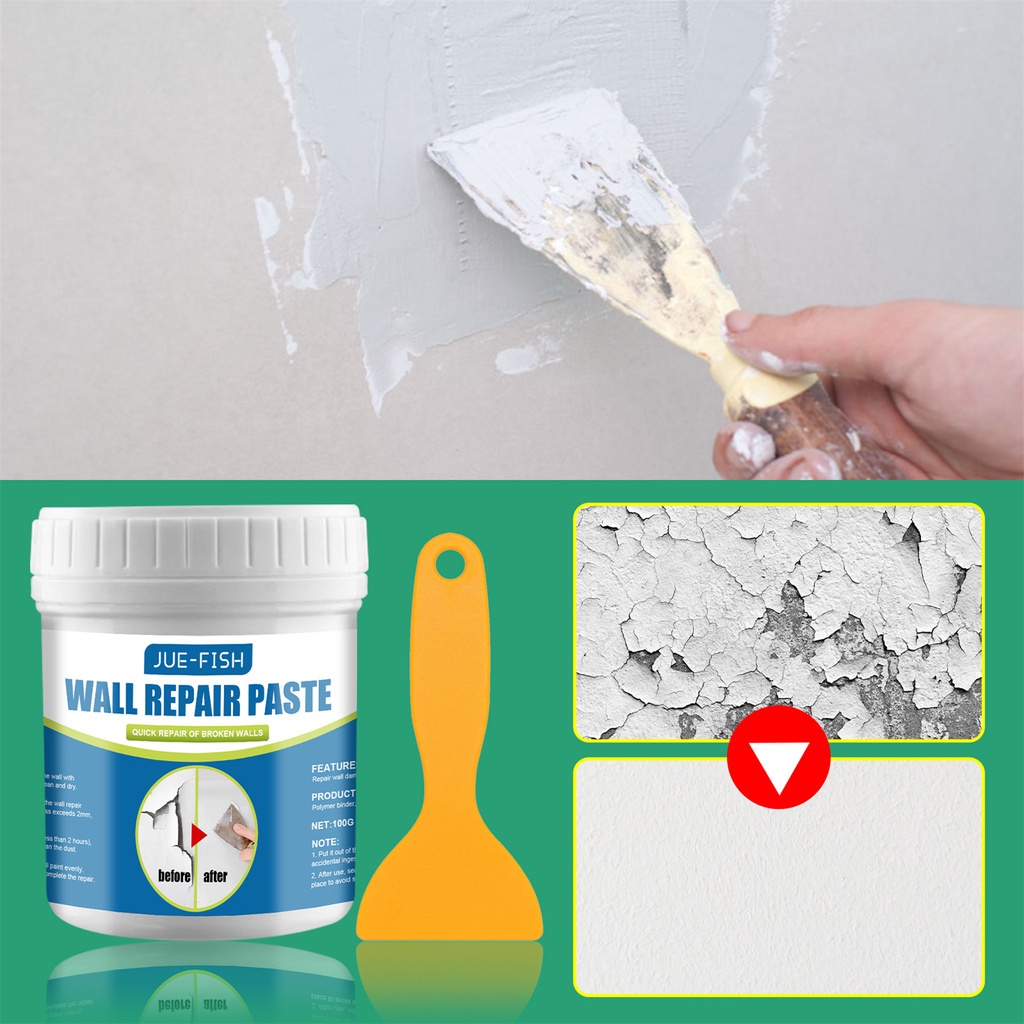 100g Wall Repair Paste Wall Mending Agent Cream Drywall Repair Kit Wall ...