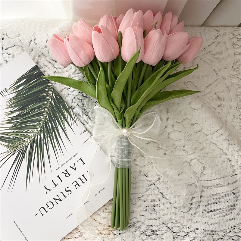 Artificial White Tulips Flowers Fake Tulips Real Touch Flowers for ...