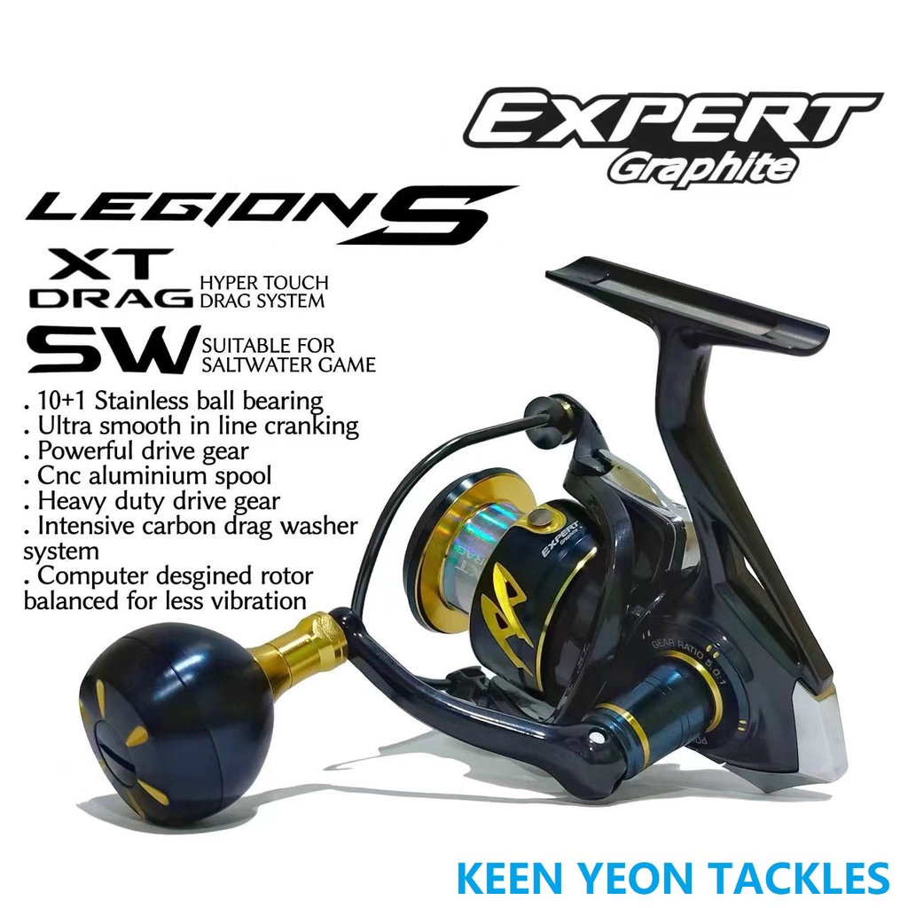 EXPERT GRAPHITE LEGIONS SW FISHING REEL ( SPINNING ) | Shopee Philippines