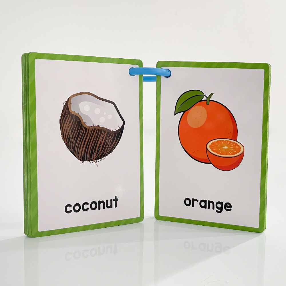 25 Cards Kids Educational Flash Cards Fruits and Vegetables Vocabulary ...