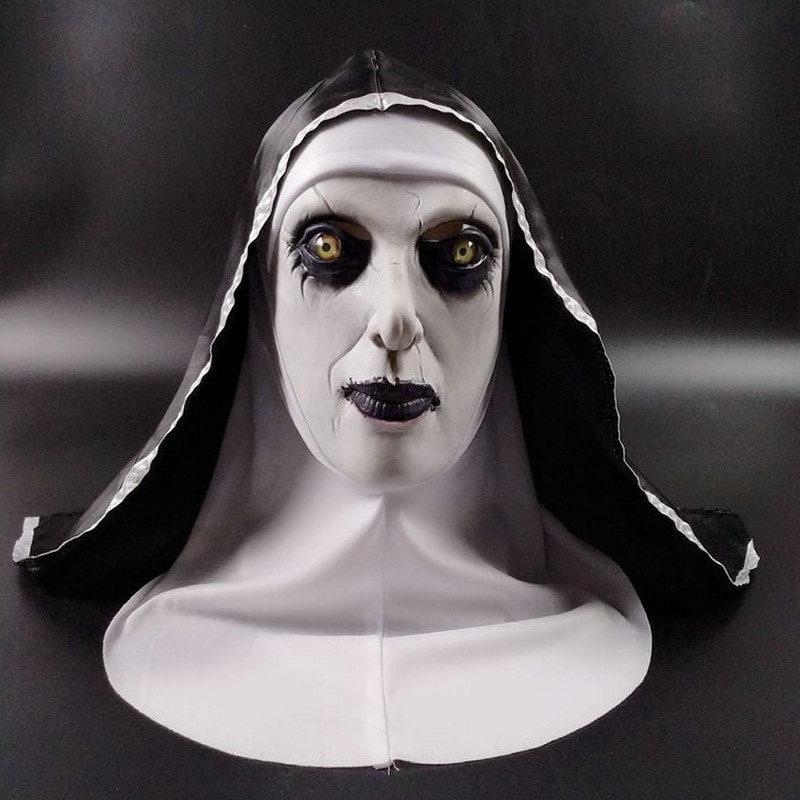 The Nun 2 Nun Mask Halloween Horror Makeup Mask Trick Face Scary Scary ...