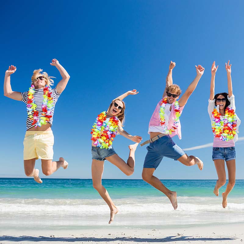 10Pcs Hawaii Party Leis Flower Wreath Necklace Hawai Floral Farmhouse ...