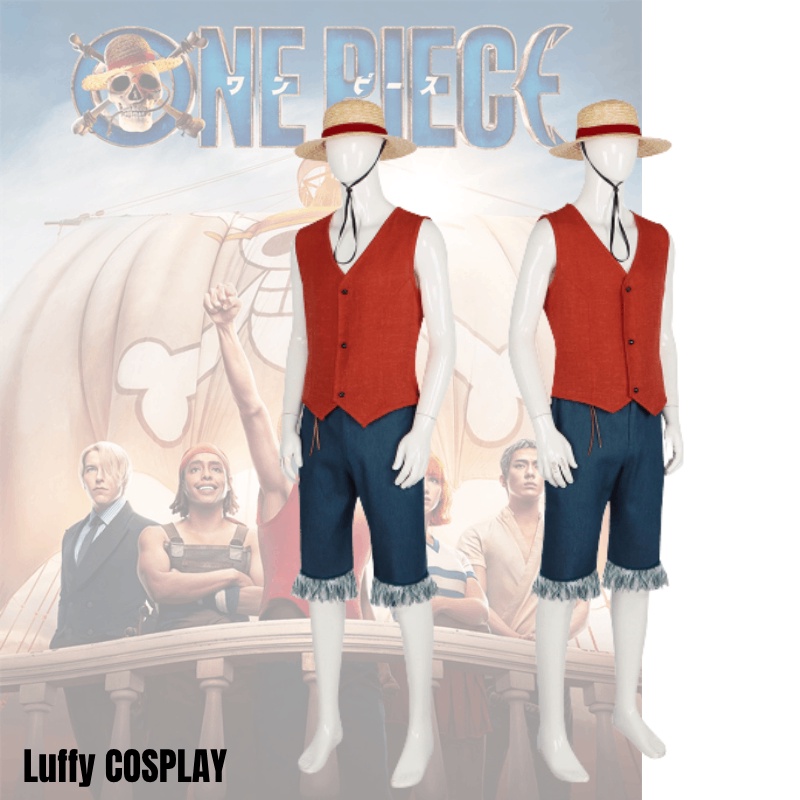 One Piece Luffy Real-life Movie Cosplay Costume Outfits Halloween Xmas ...