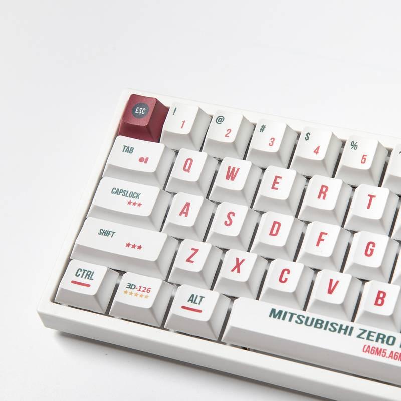 Mitsubishi Zero Fighter Theme 128keys Cherry Profile keycaps for ...