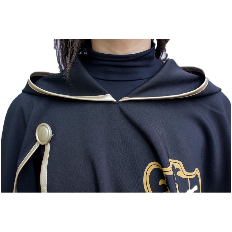 Men Black Cloak Asta Cosplay Cape Hooded Cloak Black Bull Headband Cape ...