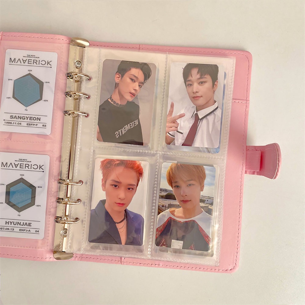 A5/A7 3 inch Collbook 6 Ring PU Leather Glitter Binder Refillable ...