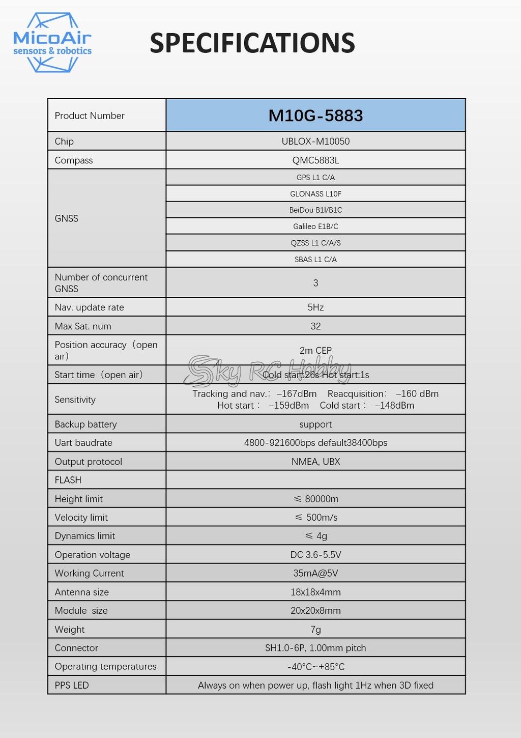 M10G-5883 MicoAir Tech M10 GPS with Compass QMC5883L Module For FPV ...