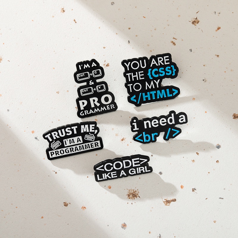 Black White Letter Enamel Pins Keyboard Alphabet Lapel Brooches Badge ...