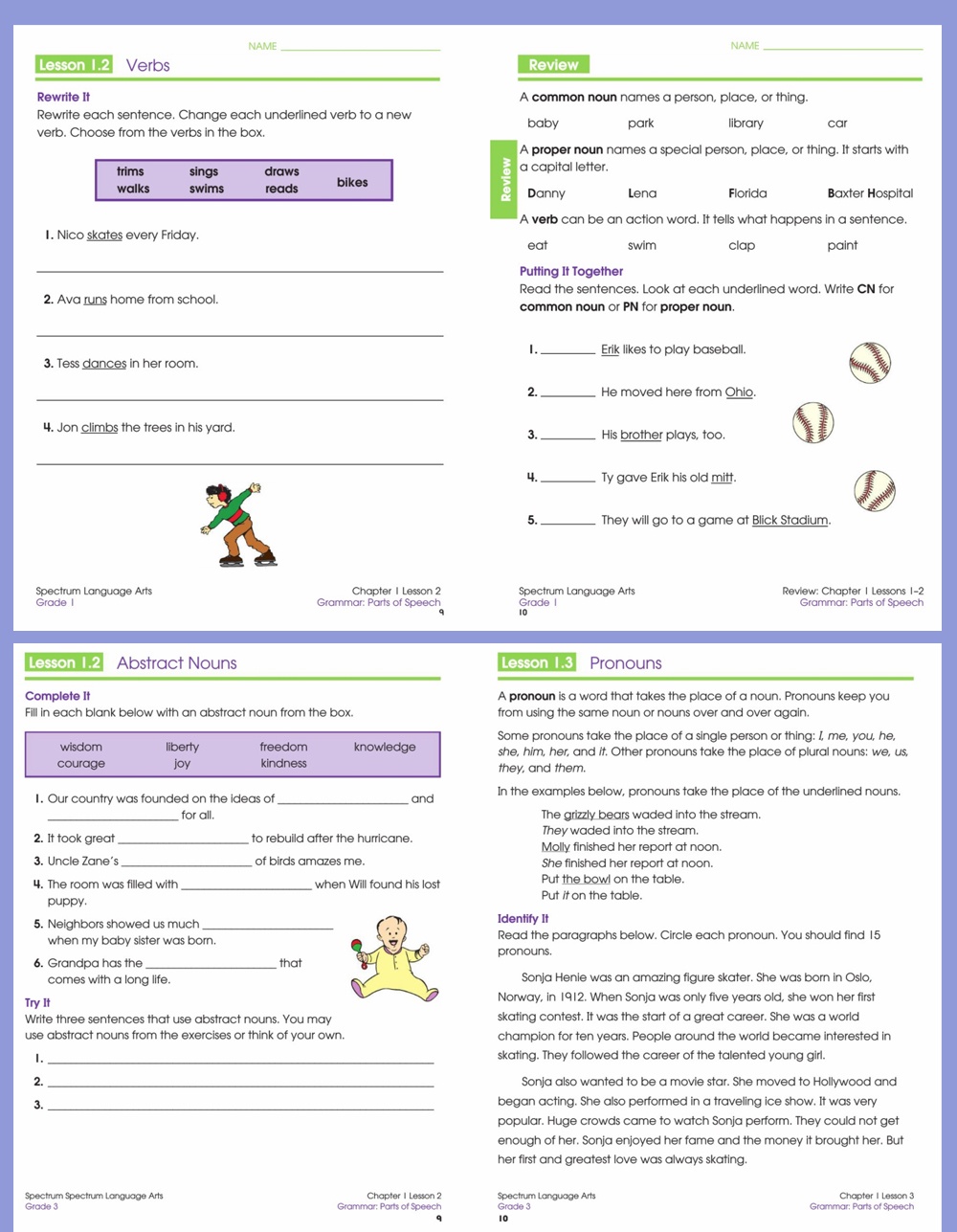 Spectrum Language Arts Workbook Grade K-8 English Grammar Practice for ...