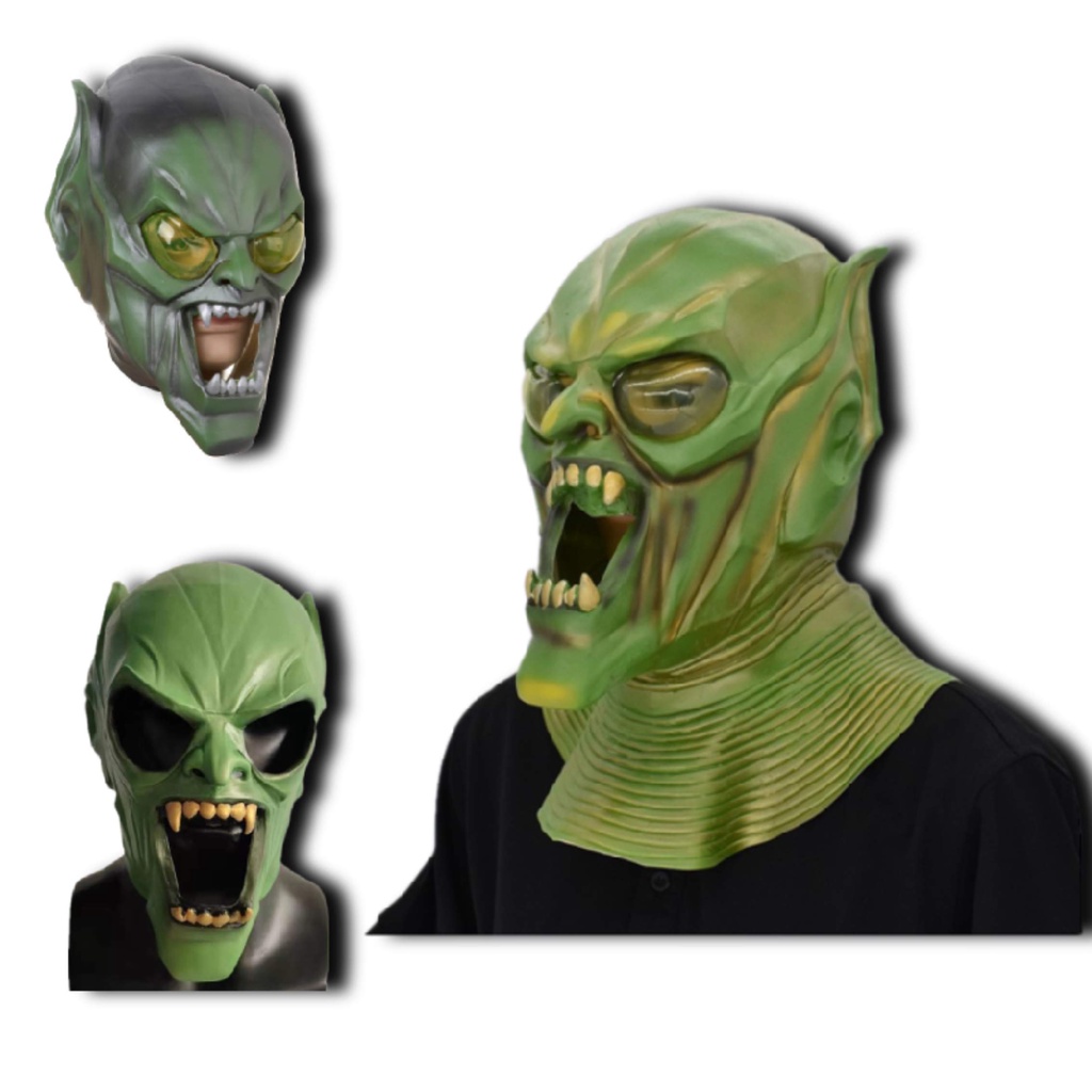 Spider-man Hero Expedition Green Devil Mask Party Marvel Latex Facial ...