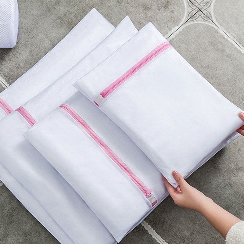 Nylon Mesh Zip Washing Machine Net Mesh Laundry Washing Bag With Zipper ...