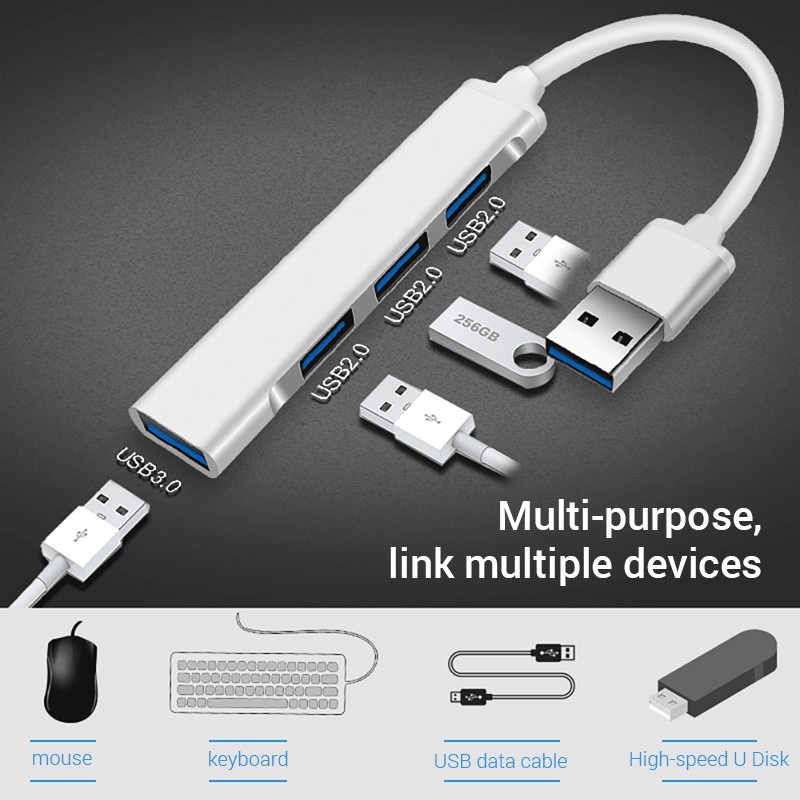 USB HUB Multiple Type C Hub Converter USB Splitter 4 Ports Hight Speed ...