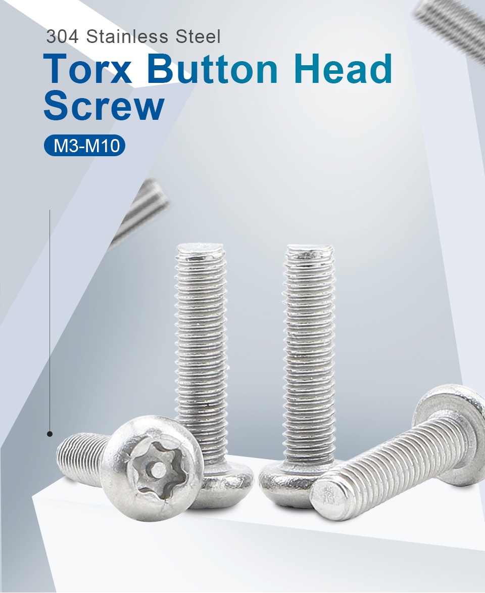 NINDEJIN Button Head Pin-In Torx Screws Tamper Proof M3 M4 M5 M6 Stainless Steel Security Anti ...