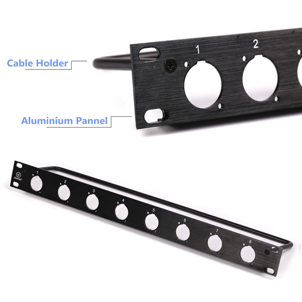 1U 2U Rack Patch Panel 8 12 16 24 Way Channel Flight Case Mount for XLR ...