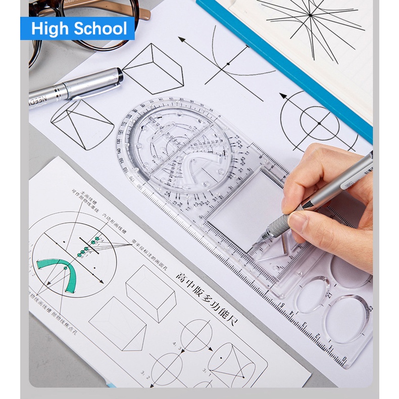 Multifunctional Drawing Ruler Geometric Function Drawing Measuring ...