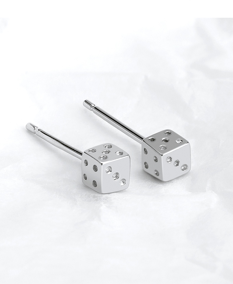 Dice Stud Earings for Men Cute Earings for Women Creative Mini Piercing ...