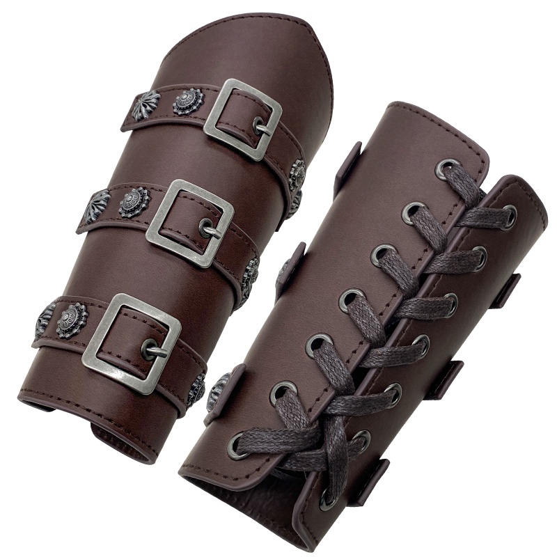Medieval Renaissance Viking Barbarian Leather Arm Guard Bracer Nordic ...