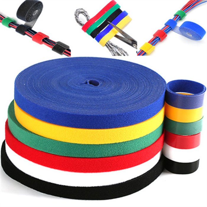 DIY Reusable Nylon Velcro Cable Ties,Hook and Loop Fastener Tape,Double ...