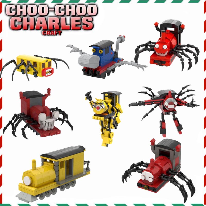 In Stock Choo Choo Charles Model Toy Thomas Spider Train Building Blocks Horror Game Kids Toys ...