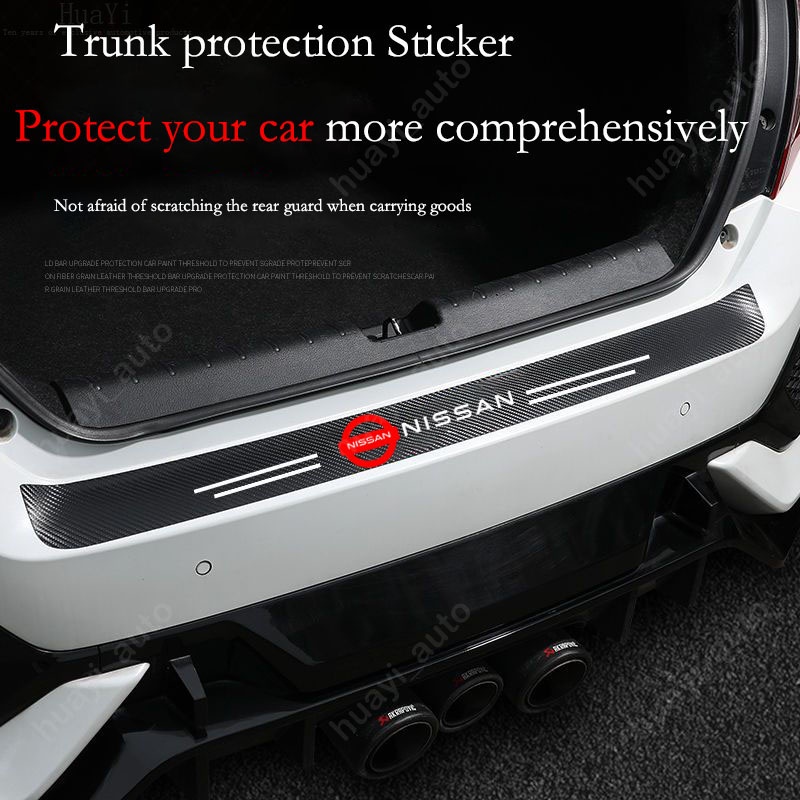 Nissan Navara Car Door Sill Sticker Anti-Scratch Carbon Fiber leather ...