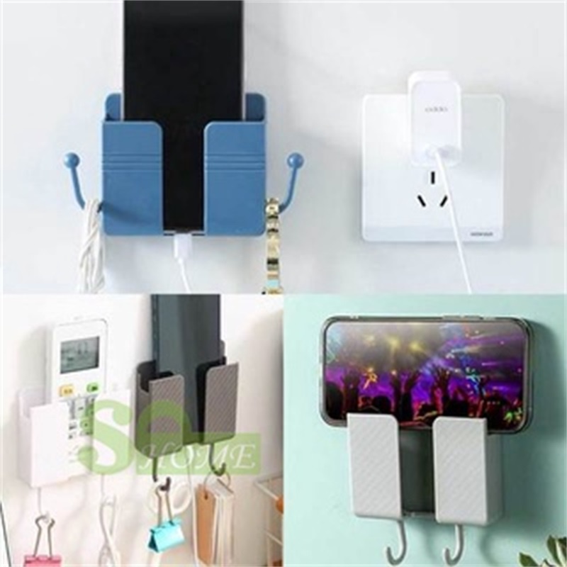 Wall Mounted Phone Holder Organizer Storage Box Remote Control Mounted ...