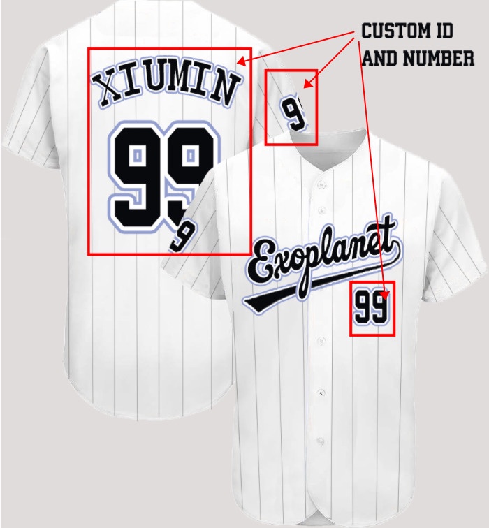 EXO Printed Stripes White Button Closure High Quality Baseball Jersey ...