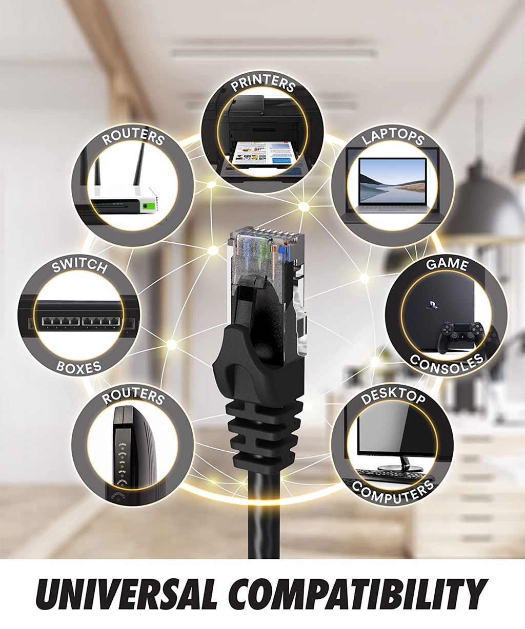 ZoeRax Ethernet Cable Cat6 24AWG Gigabit High Speed 1000Mbps Internet ...