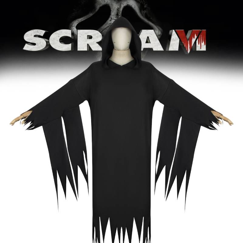 Scream VI Grimace Killer Cosplay Black Cloak Cosplay Costume Horror ...