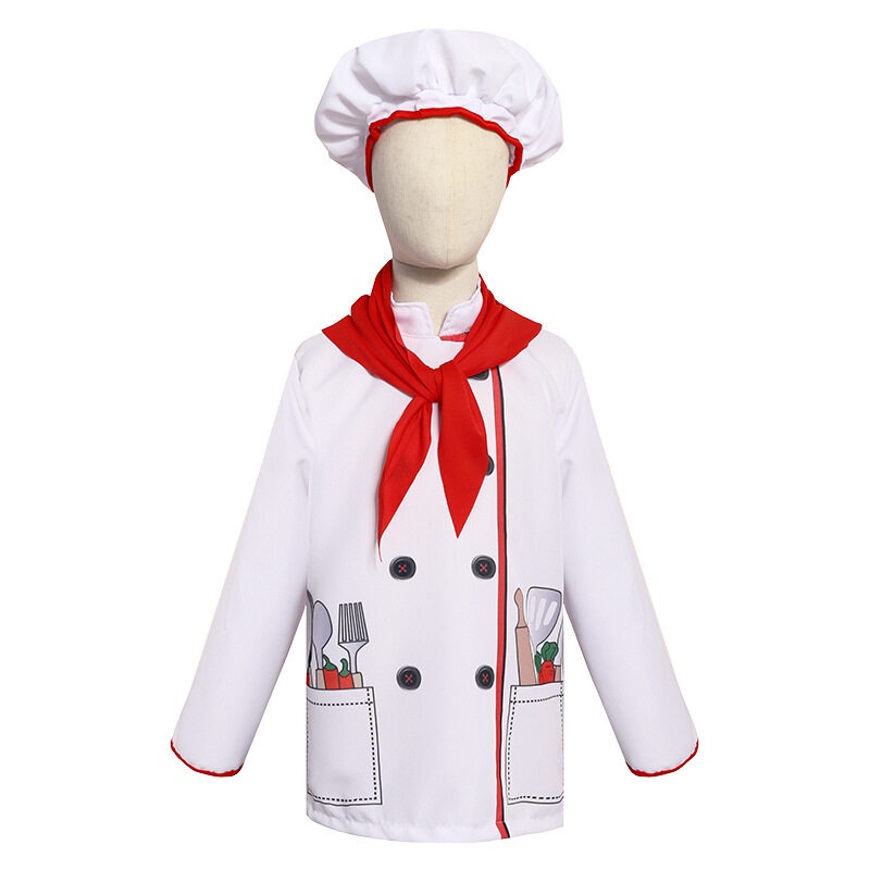 Kid Boys Girls Chef Cosplay Costume Children Kitchen Restaurant Role ...