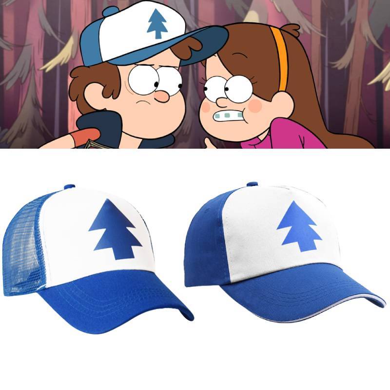 Dipper Falls Gravity Pine Tree Parent-child Baseball Cap Hat Blue Sun ...