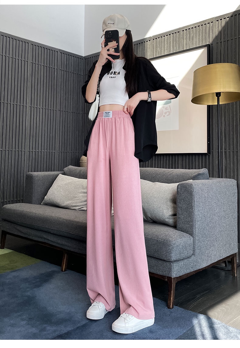Lenbach Plus Size S-4XL Women High Waist Wide Leg Pants Icy Silk Cooler ...