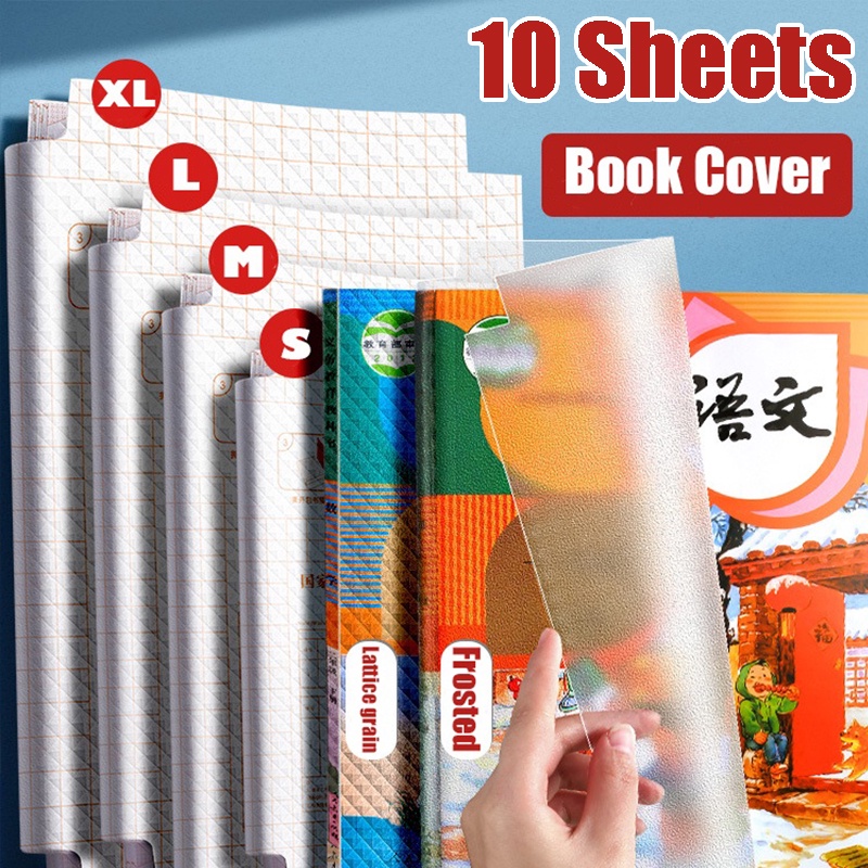 10 Sheets Frosted Transparent Self-adhesive Book Cover Plastic ...
