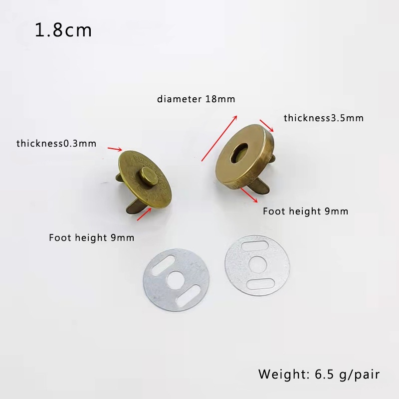 10 Pairs Invisible Magnet Buttons 1.4cm or 1.8cm Sewing Free Bags ...