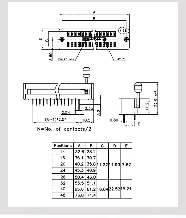IC Socket 14Pin 16Pin 18 20 24 28 32 40 P Pin 2.54 MM Green DIP ...