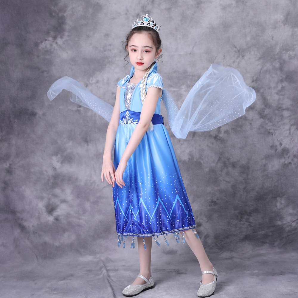 Frozen Dress For Kids Girl Elsa Princess Dresses Ice Queen Sequin Dress ...