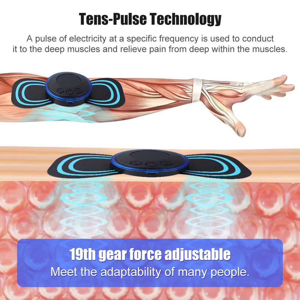 EMS Cervical Massage Stickers USB Rechargeable Stimulator Electric ...