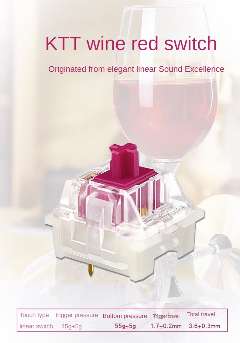 KTT CONTENT wine red, white V3 switch Hyacinth purple, cabbage tofu POM customized mechanical ...