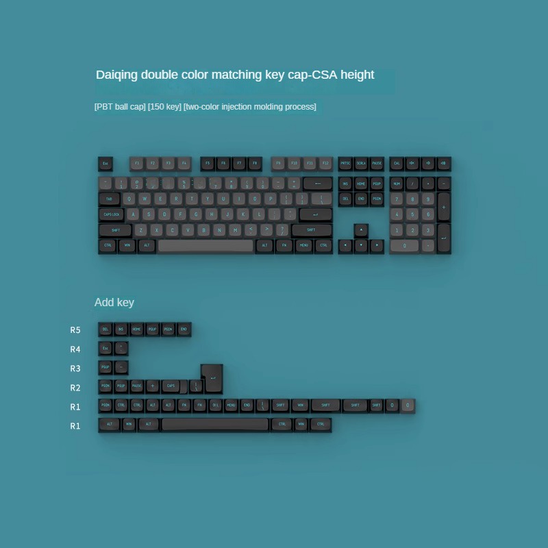 2023 New three-color keycaps CSA keycaps PBT double shot milkshake mint ...