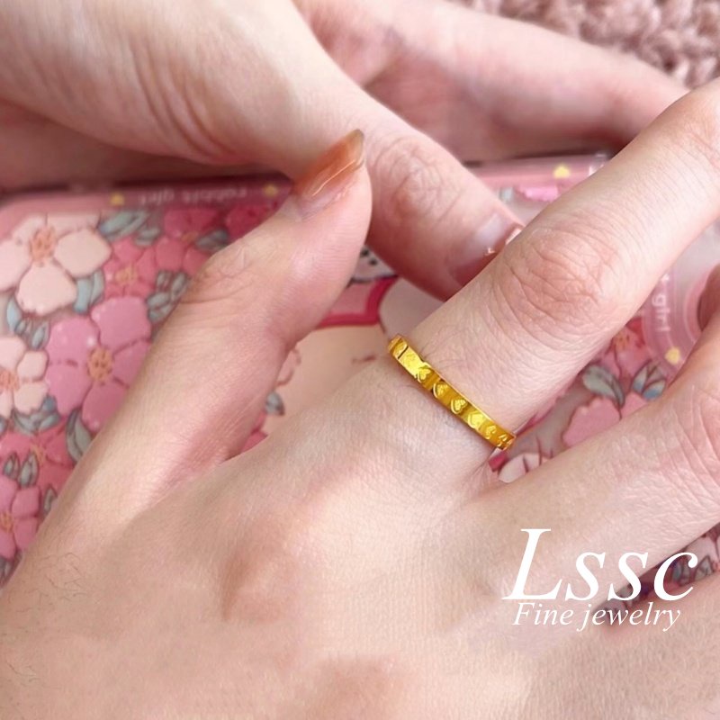 Promise Ring Couple Rings Heart Non Tarnish Stainless Singsing 18k Gold ...