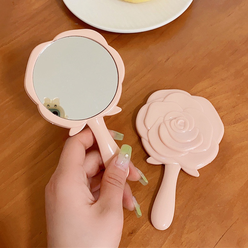 Cute Mirror PortableCreative Rose Pattern Mirrors Mini Lightweight ...
