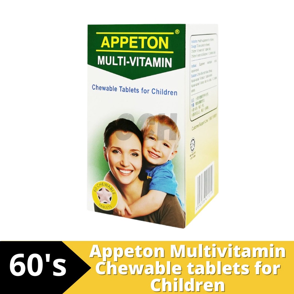 Appeton Multivitamin Chewable tablets for Children 60's | Shopee ...