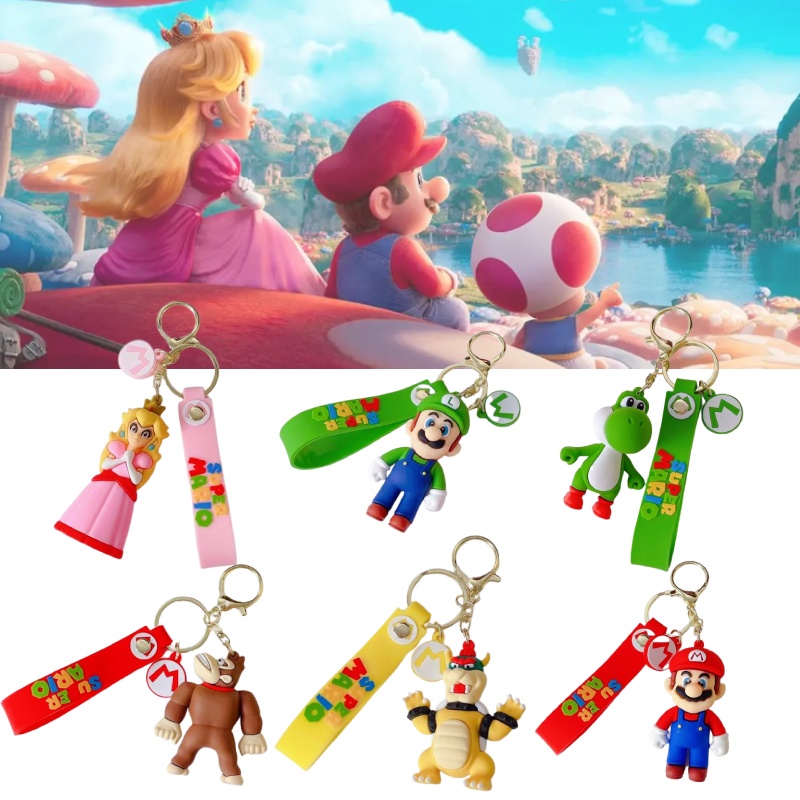 Super Mary Luigi Mario Brothers Princess Peach Series Keychain Cute ...