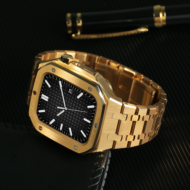 Luxury Refit Mod kit Bezel Case Band For iWatch Series 8 7 45mm 6 5 4 ...