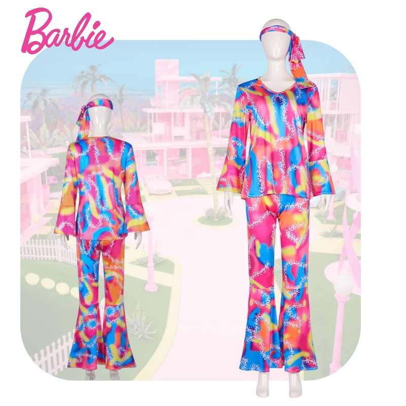 Barbie Pink Checkered Dress With Accessories Polyester Fabric Elegant ...