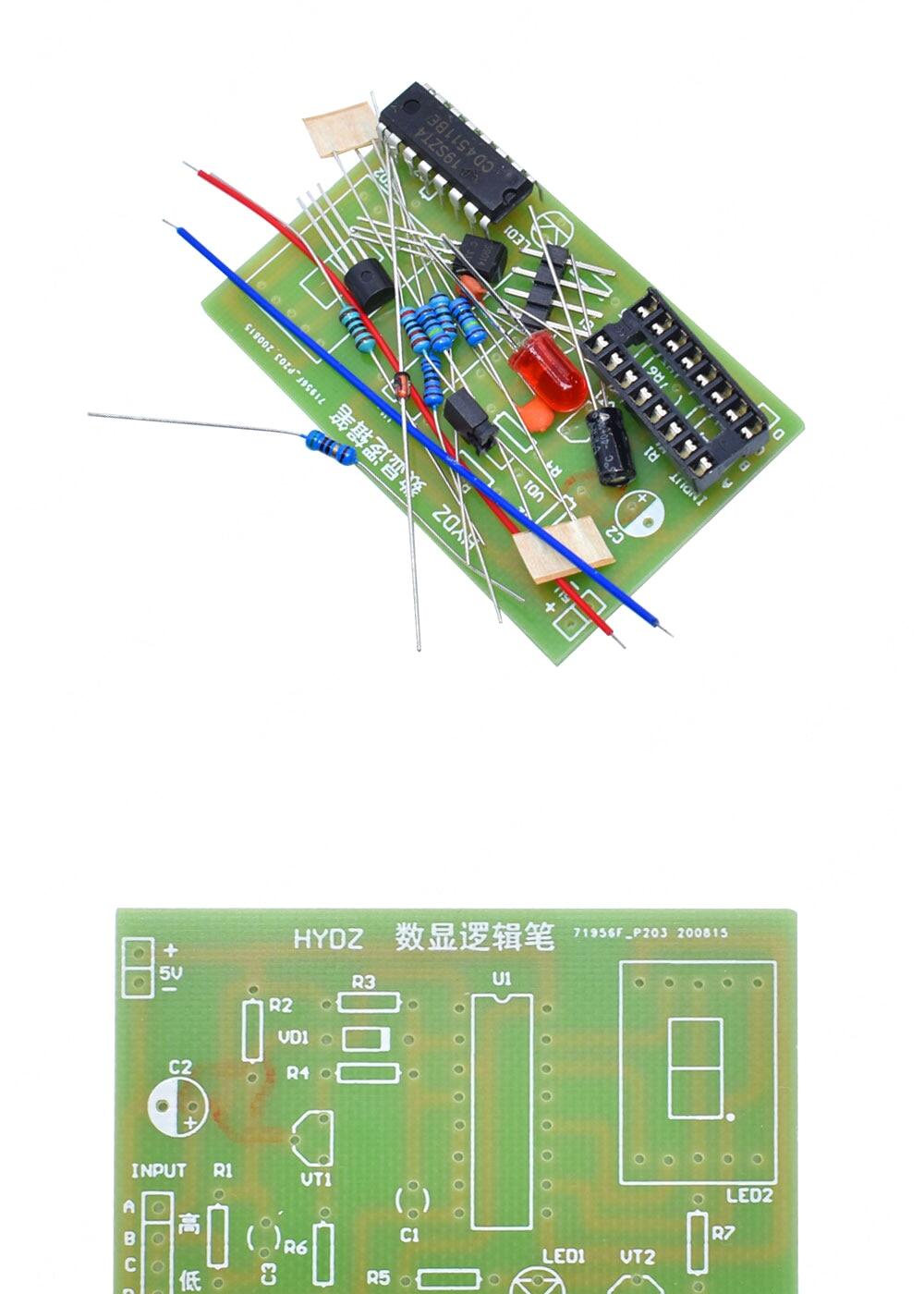 DIY LED pcb Digital Display LED Logic Pen Electronic Kit High and Low ...