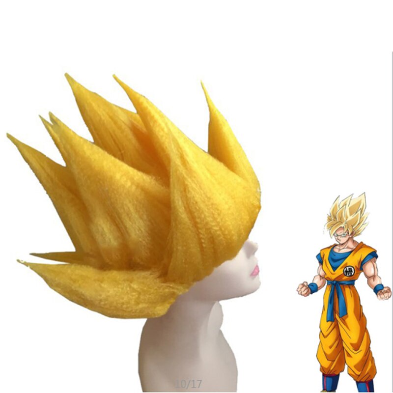 Goku Cosplay Wig Black Yellow Halloween Role Play Hair Short Carnival ...
