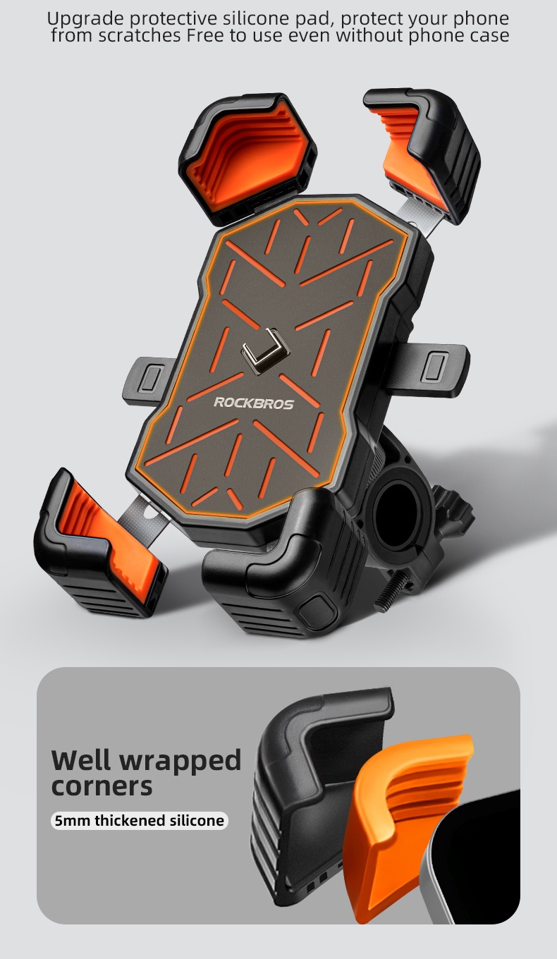 【PH Delivery】ROCKBROS Bike Phone Holder Adjustable Shockproof Quick Release MTB Road Bicycle ...